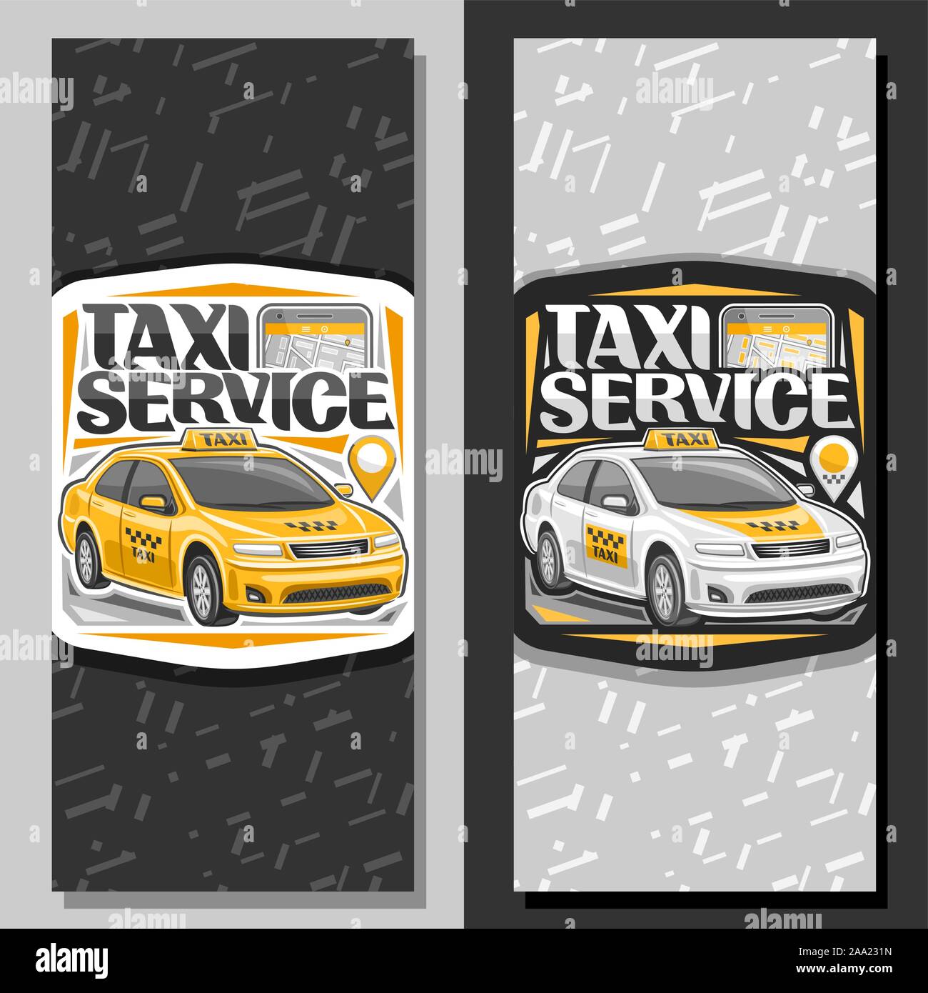 Yellow cab vertical Stock Vector Images - Alamy