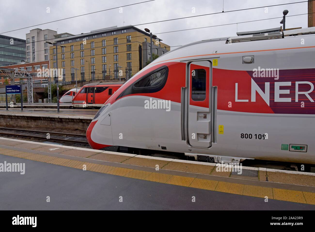 The new LNER Azuma trains built by Hitachi and launched in 2019 seen at ...