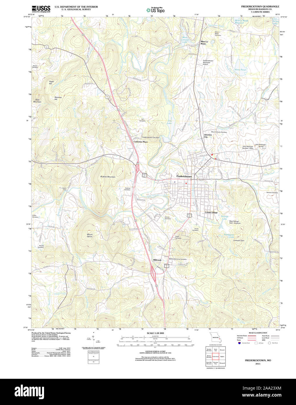 Fredericktown map Cut Out Stock Images & Pictures - Alamy