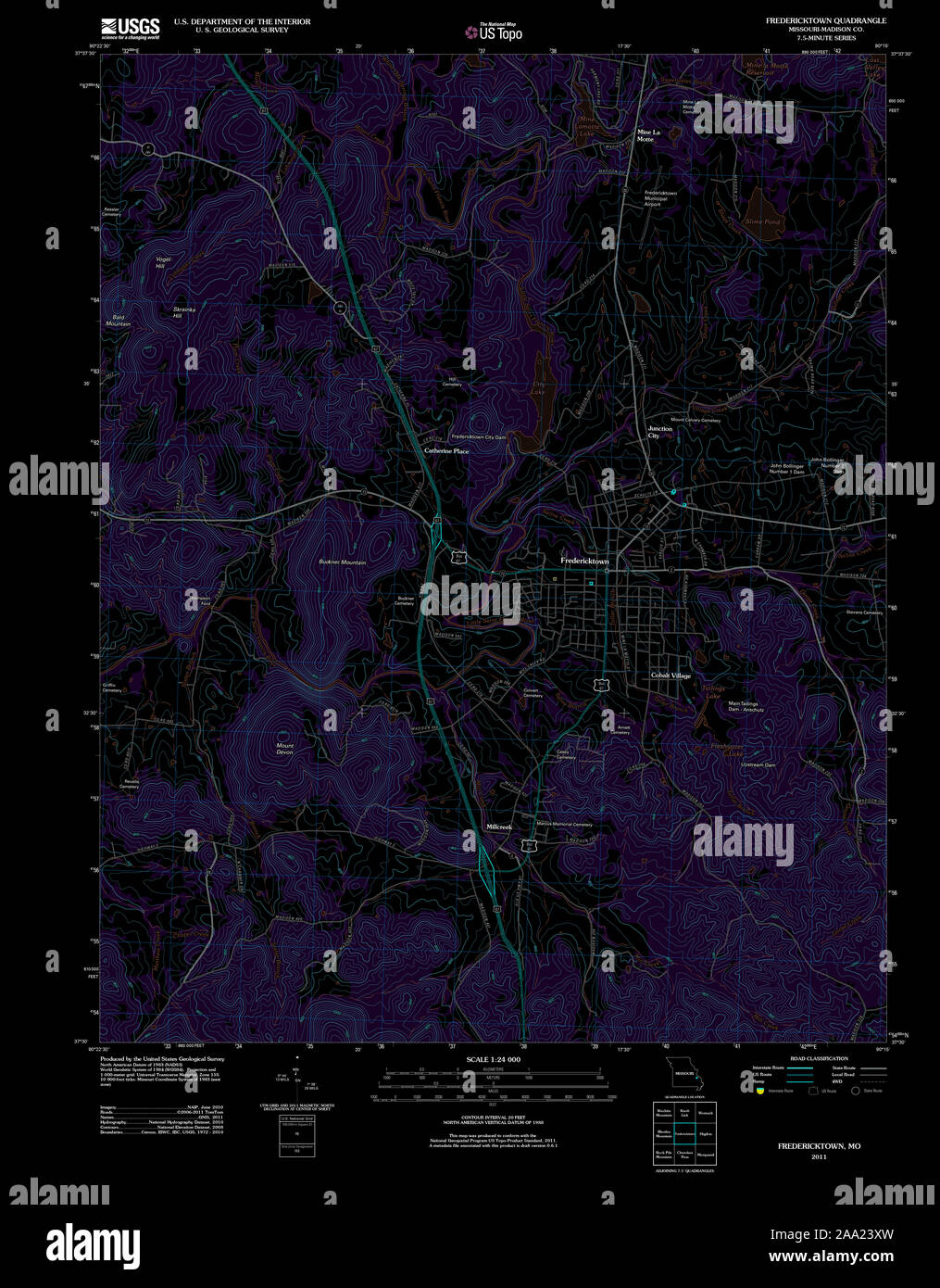 Map of fredericktown hi-res stock photography and images - Alamy