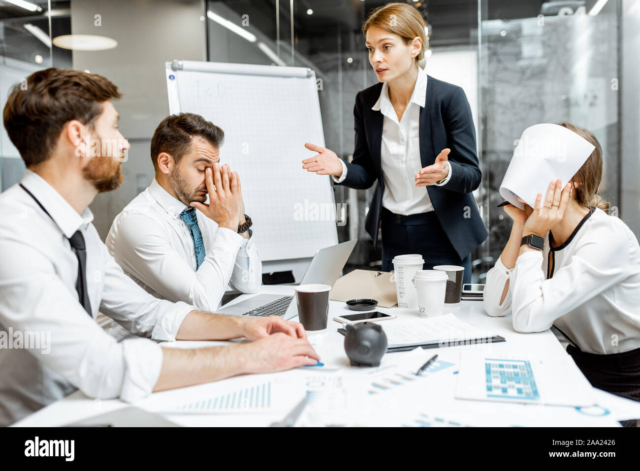 Woman boardroom unhappy hi-res stock photography and images - Alamy