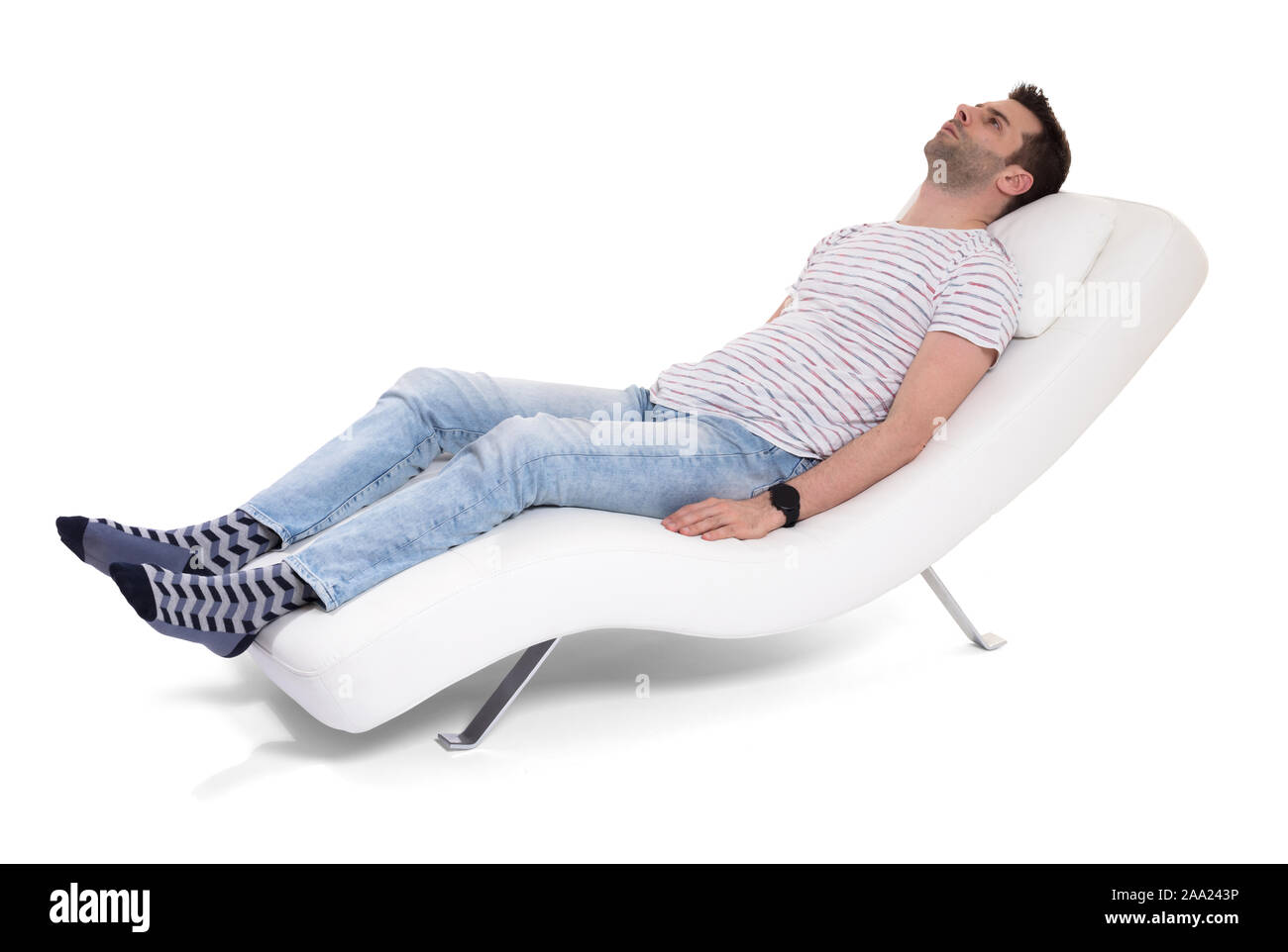 Man client sitting with psychologist on the comfortable couch during ...