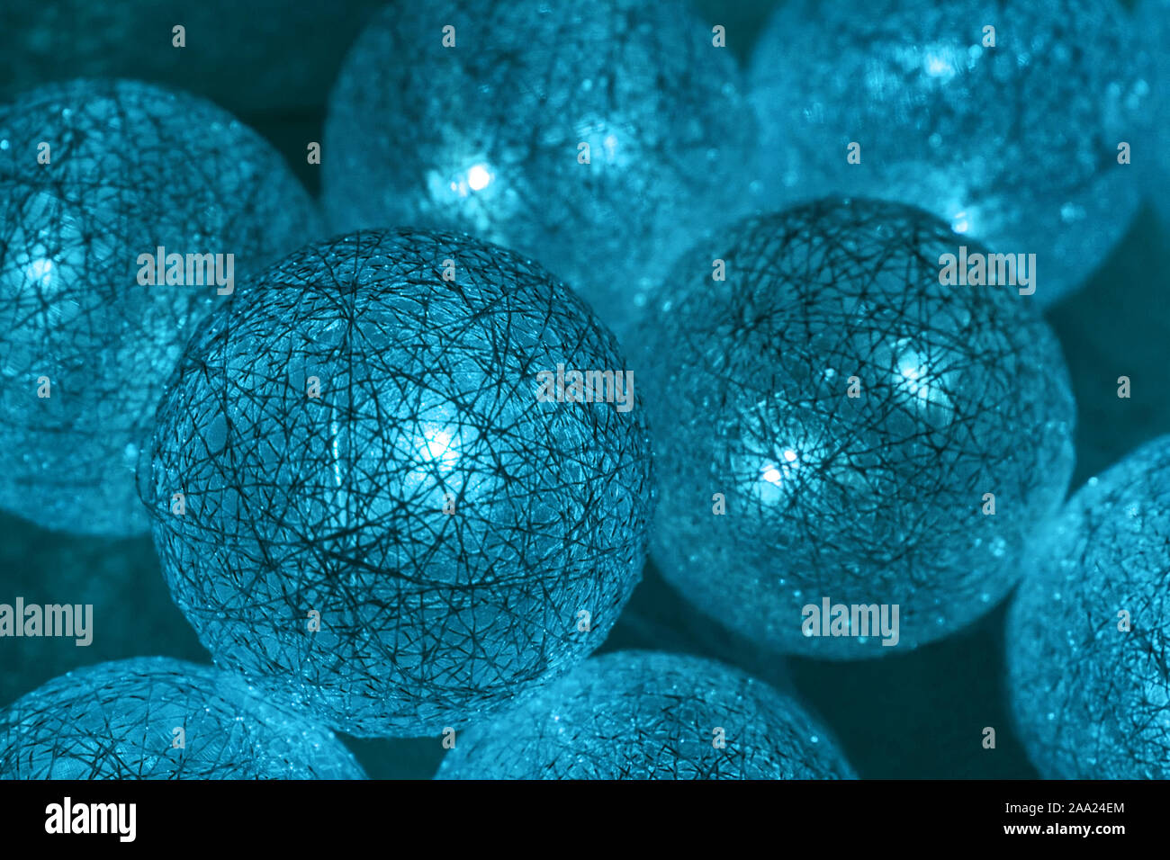Background from luminous balls light blue color Stock Photo - Alamy