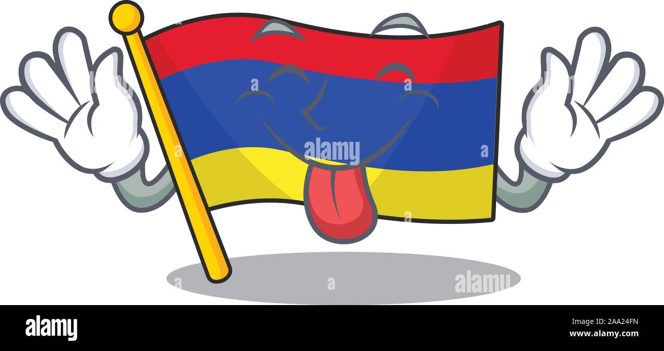 Flag armenia cartoon with in tongue out character Stock Vector Image ...
