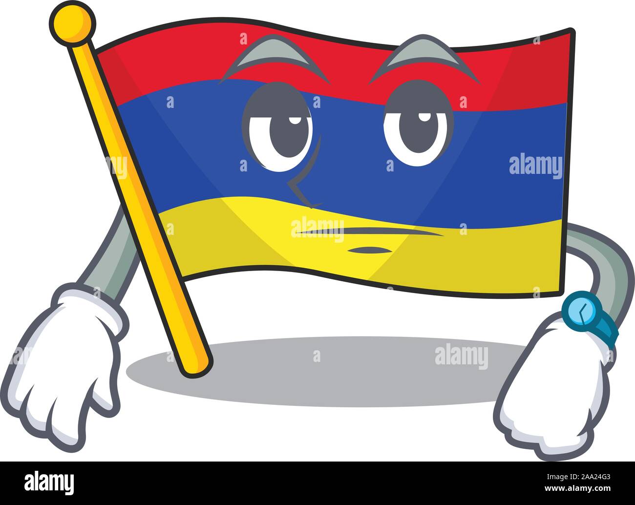 Flag armenia cartoon with in waiting character Stock Vector Image & Art ...