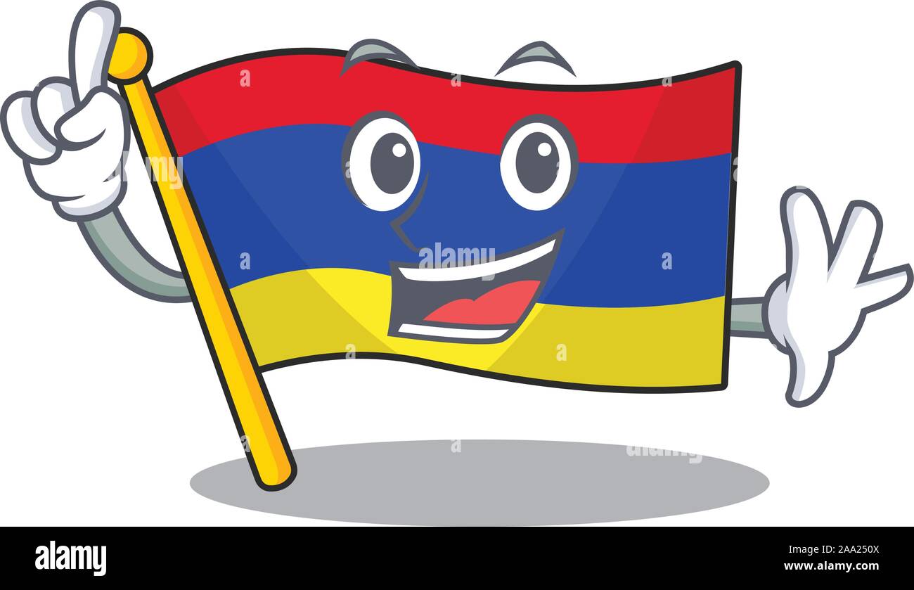 Flag armenia cartoon with in finger character Stock Vector Image & Art ...
