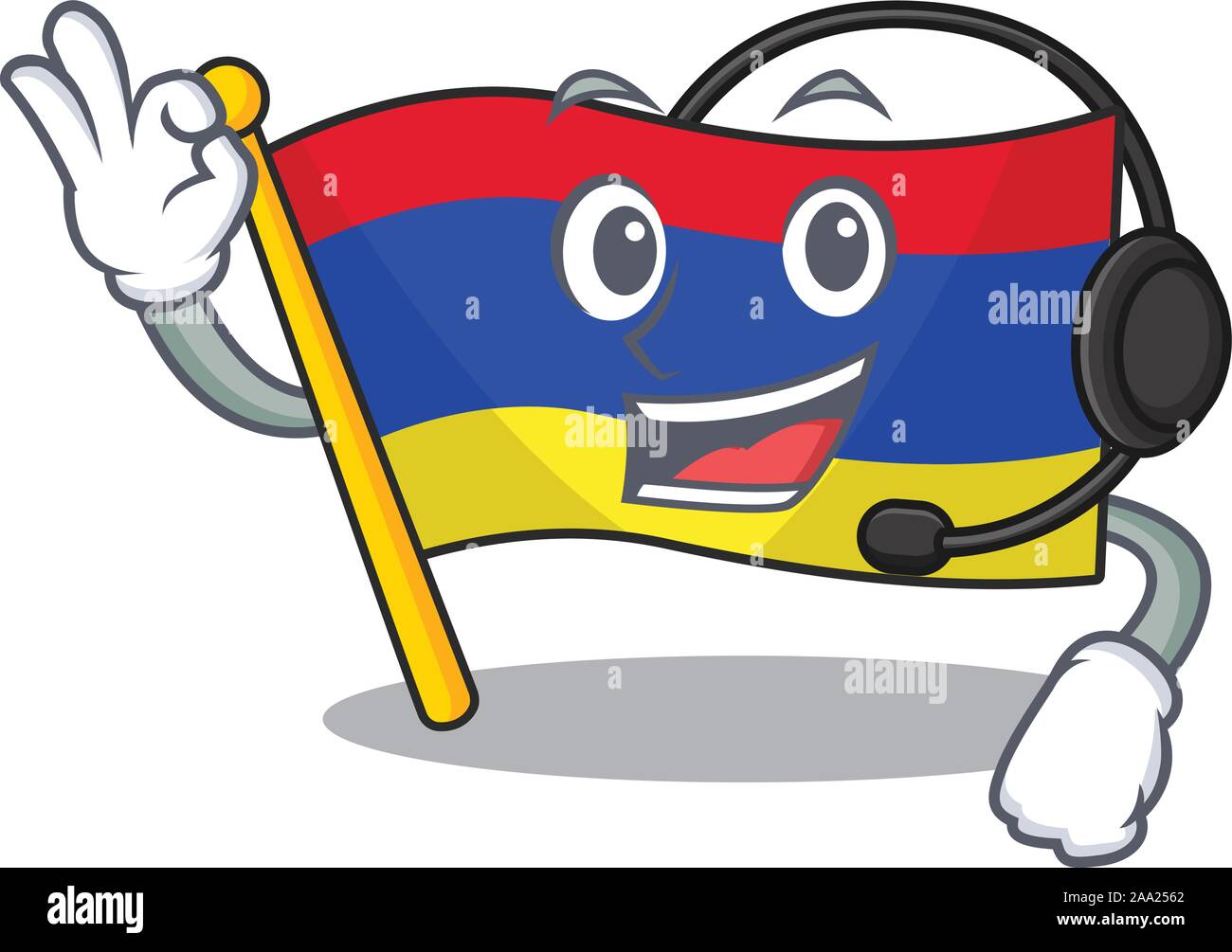 Flag armenia cartoon with in with headphone character Stock Vector ...