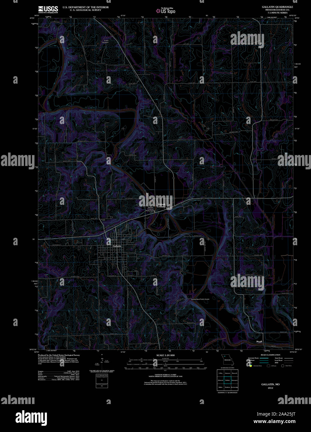 Map of gallatin missouri hi-res stock photography and images - Alamy