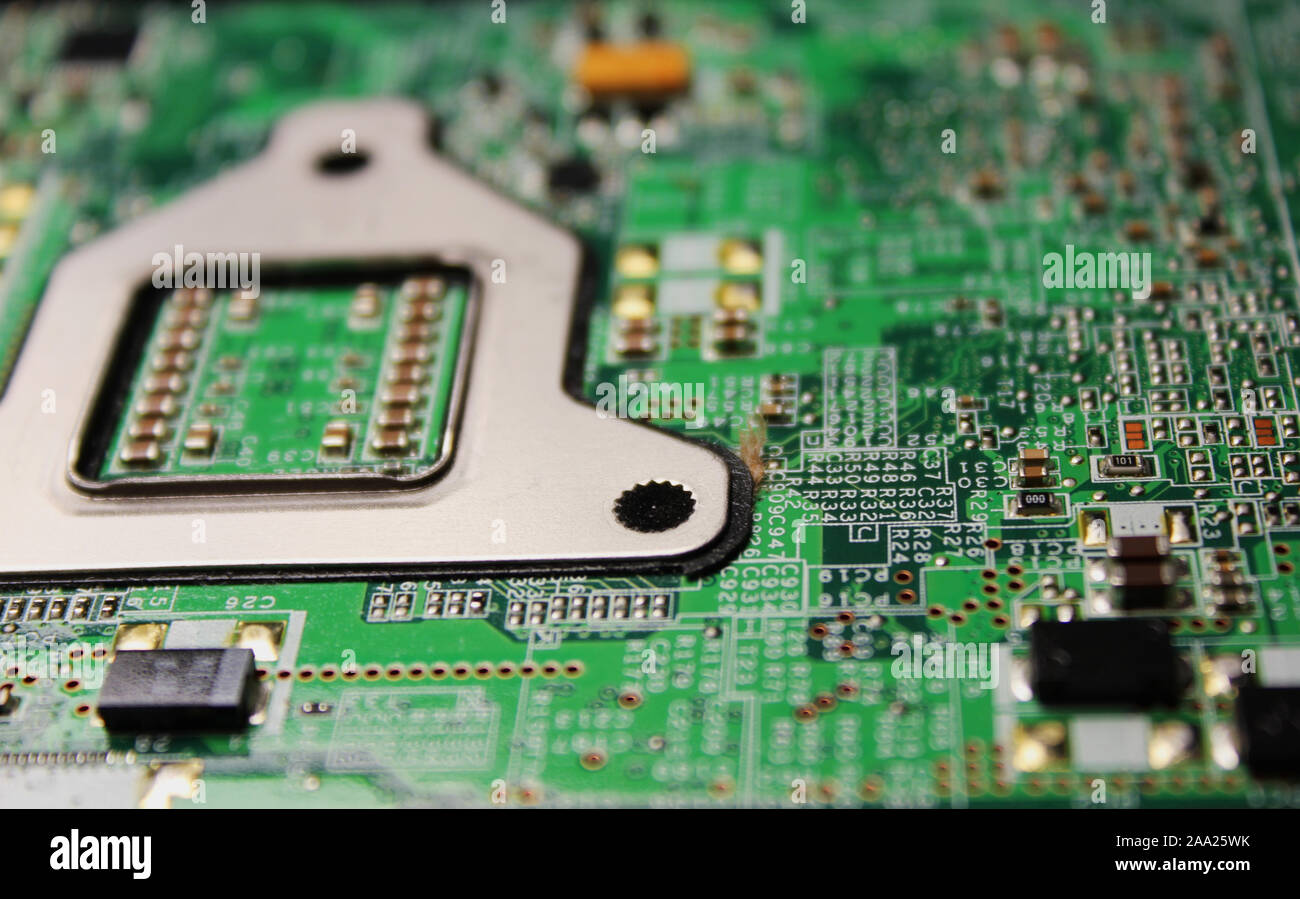 Closeup of electronic circuit board or PCB printed circuit board Stock ...
