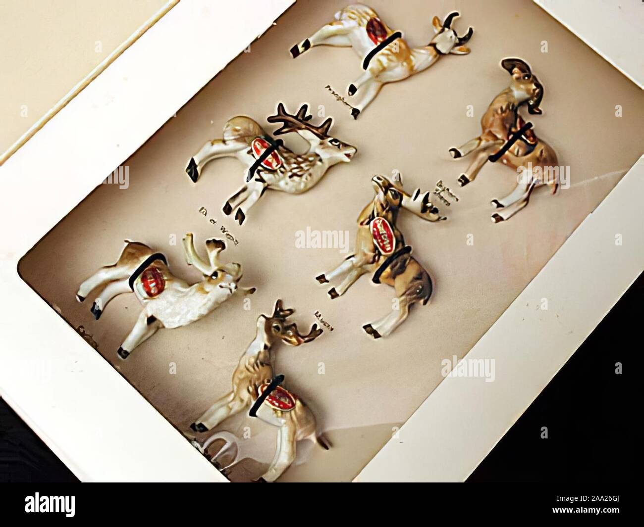 Vintage box collection of Japanese made bone china animal figures Stock ...