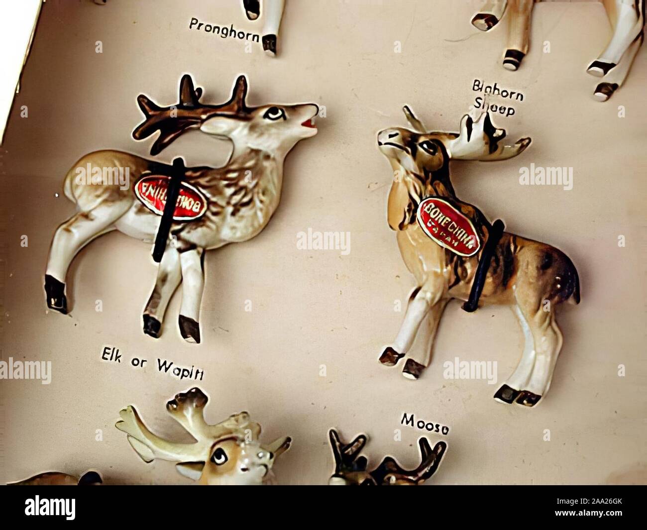 Vintage box collection of Japanese made bone china animal figures Stock ...