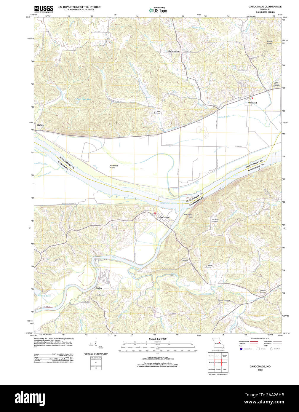 Gasconade map hi-res stock photography and images - Alamy