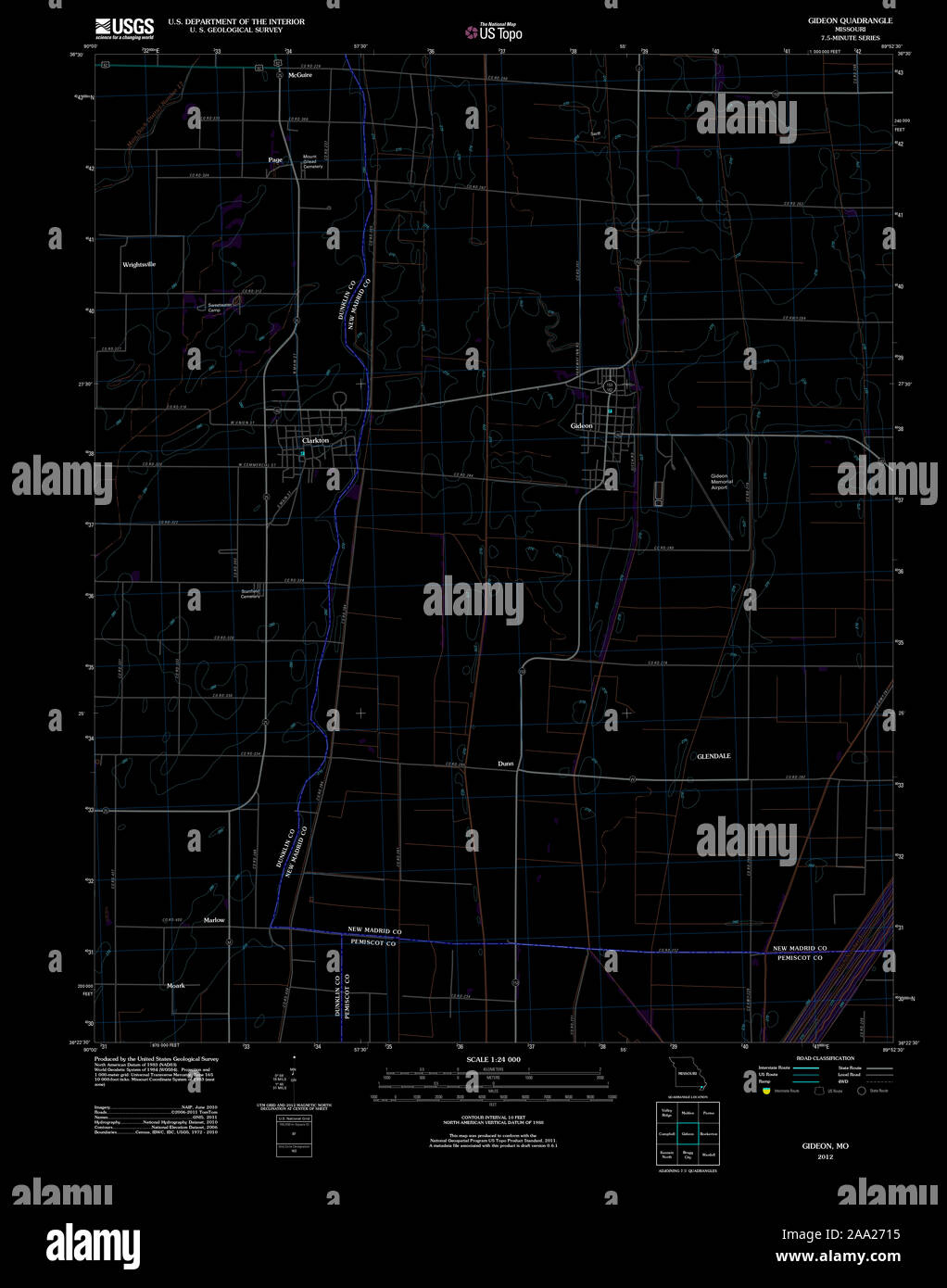 Map of gideon missouri hi-res stock photography and images - Alamy