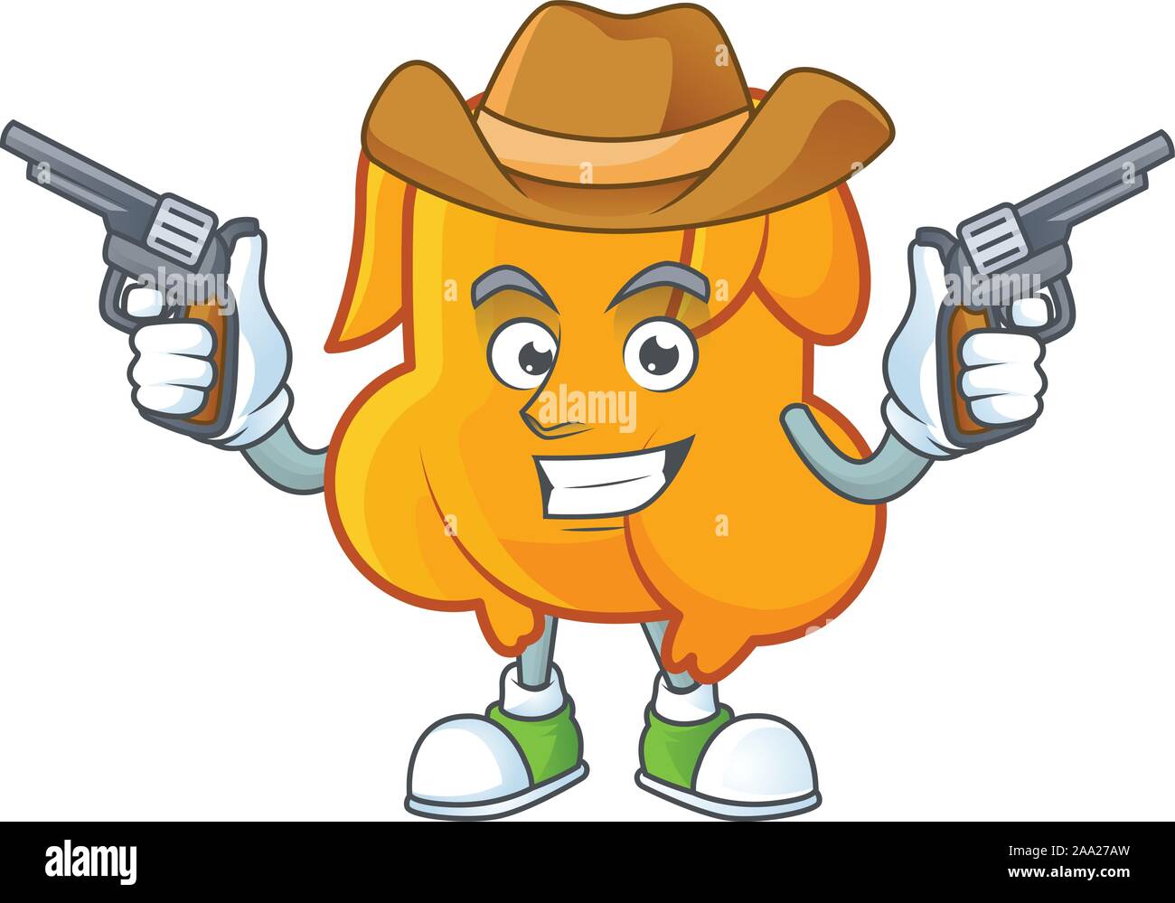 Delicious fried chicken with mascot a cowboy Stock Vector Image & Art ...