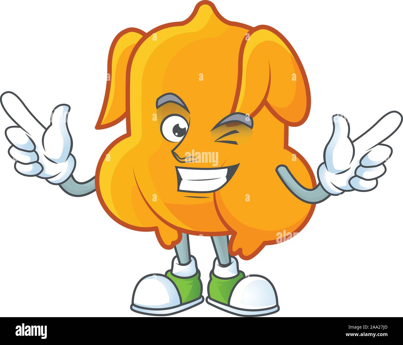Cartoon character fried chicken with mascot wink Stock Vector Image ...