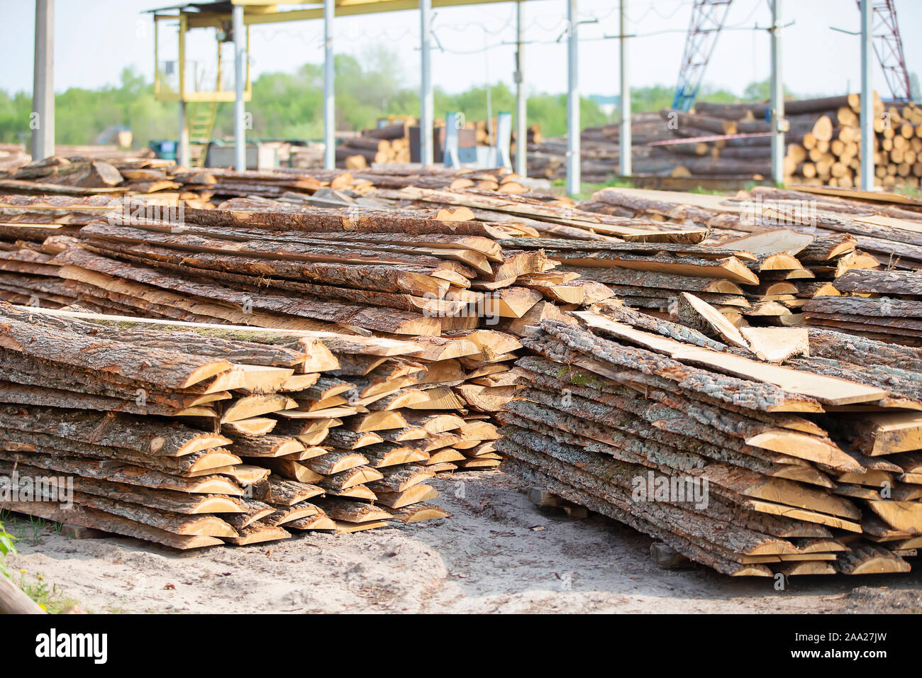 Woodworking plant. Wood processing industry Stock Photo - Alamy
