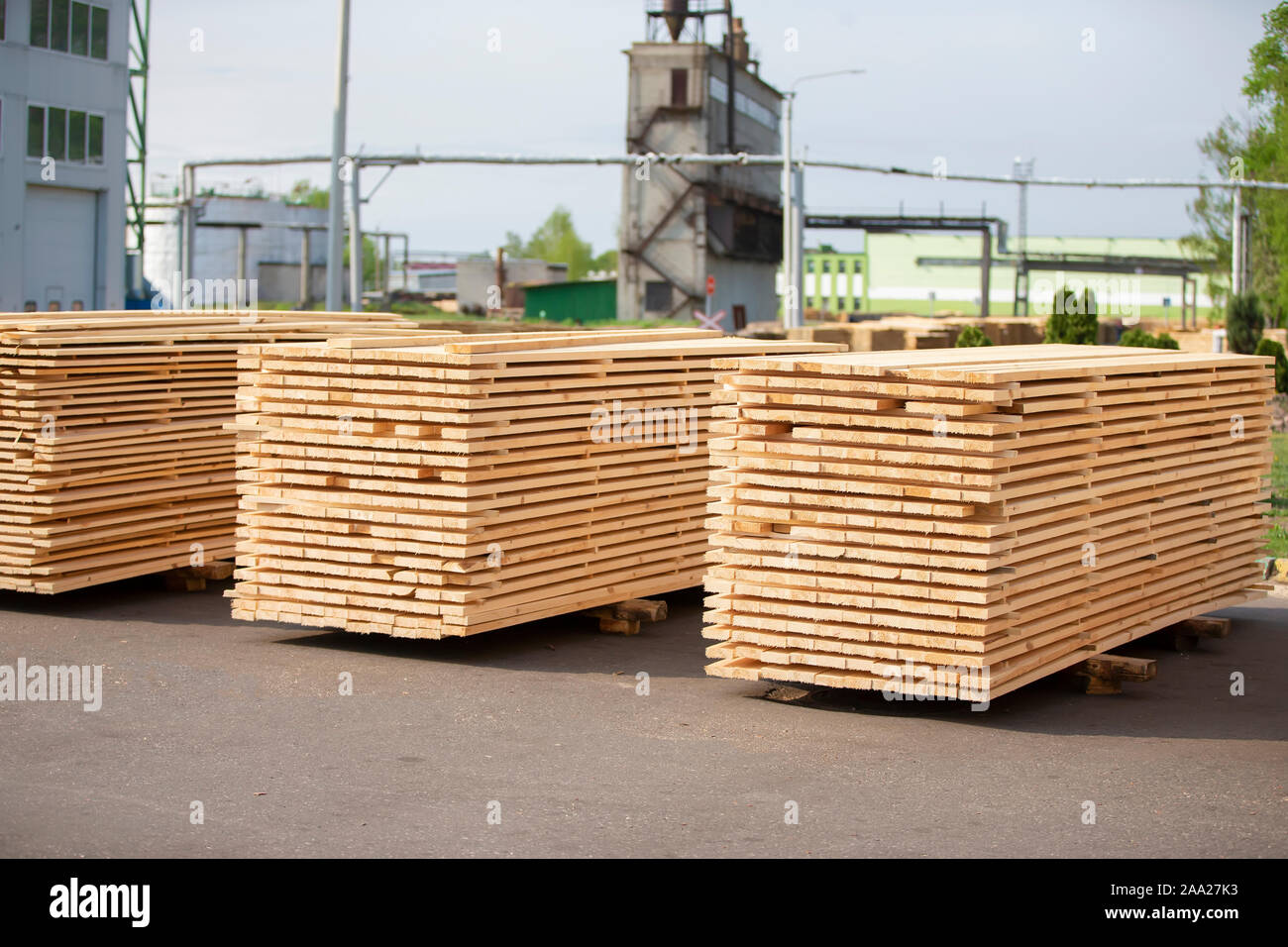 Woodworking plant. Wood processing industry Stock Photo - Alamy