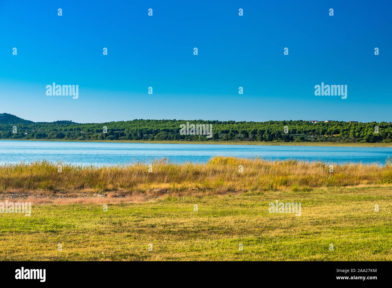 Beautiful nature park Vrana lake (Vransko jezero), Dalmatia, Croatia ...