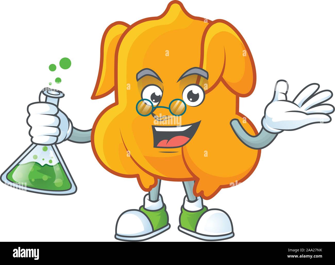 Cartoon character fried chicken with mascot professor Stock Vector ...