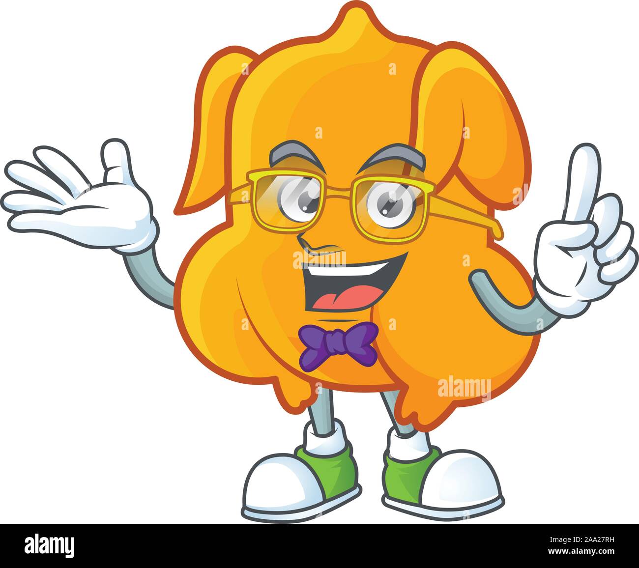 Cartoon character fried chicken with mascot geek Stock Vector Image ...