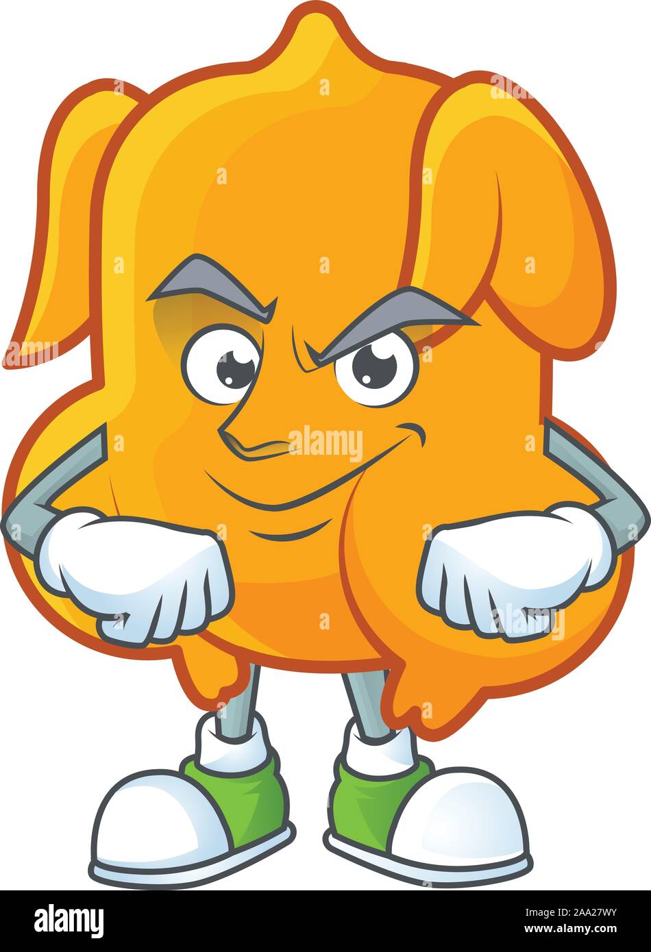 Cartoon character fried chicken with mascot smirking Stock Vector Image ...