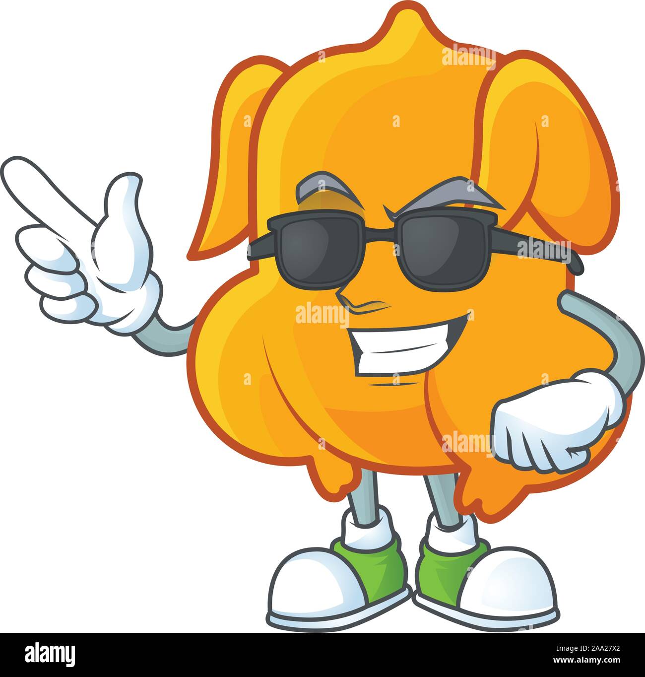 Cartoon character fried chicken with mascot super cool Stock Vector ...