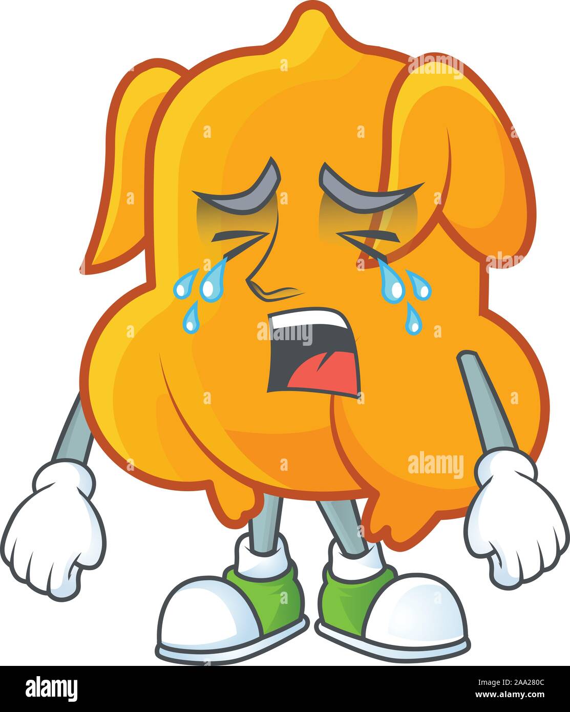 Fried chicken cartoon with the character crying Stock Vector Image ...