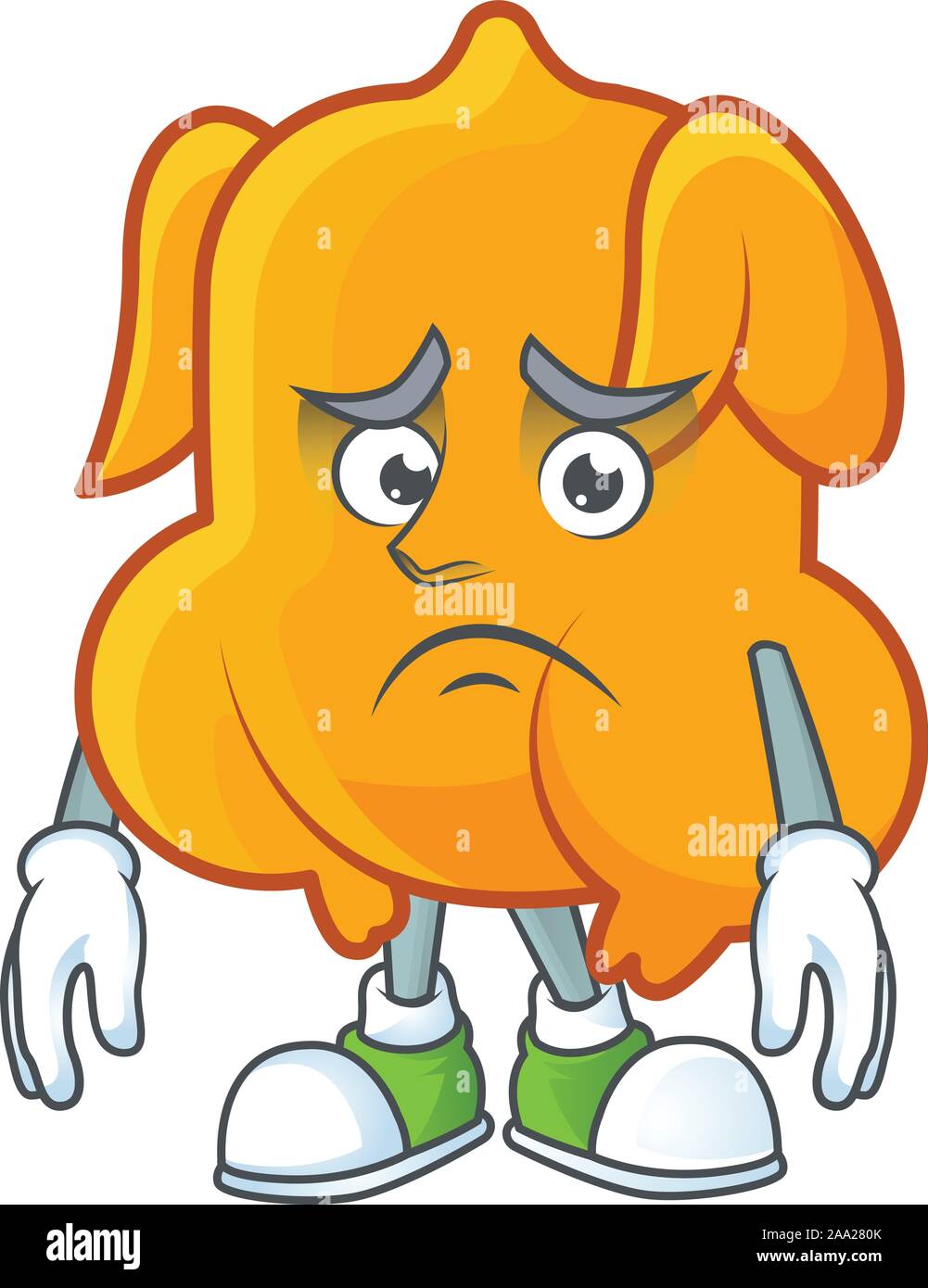 Fried chicken cartoon with the character afraid Stock Vector Image ...