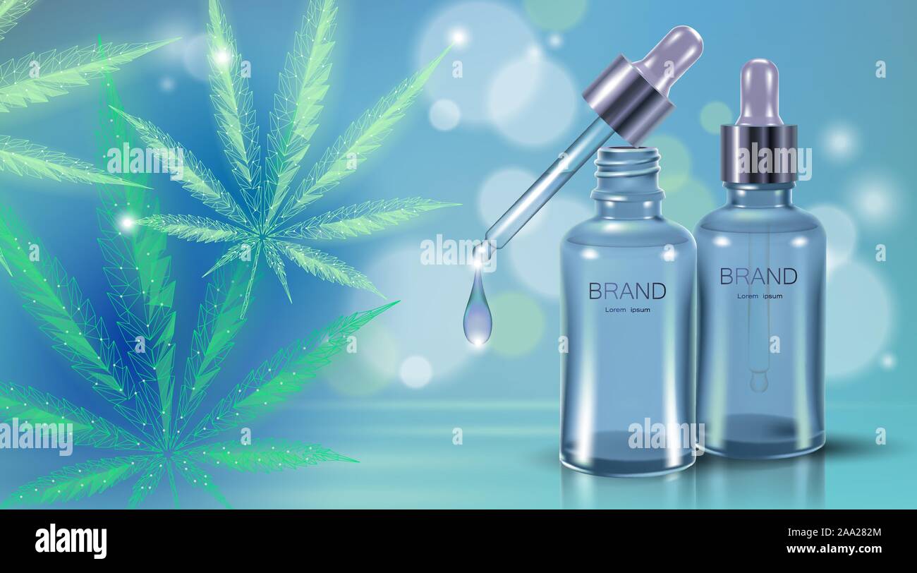 Low poly 3D medical marijuana oil leaf. Legalize medical pain treatment ...