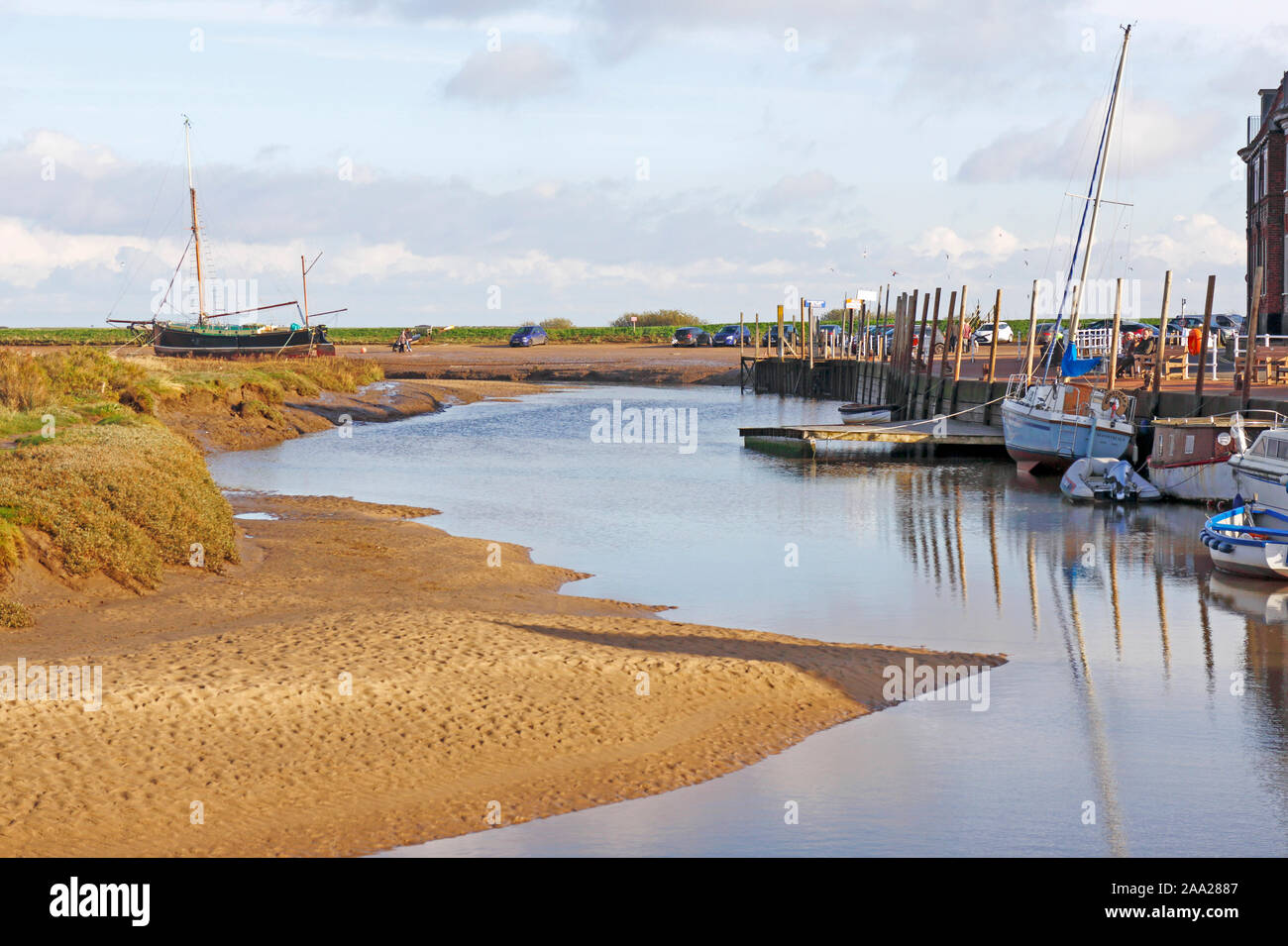 A view of the harbour in the North Norfolk village of Blakeney, Norfolk ...