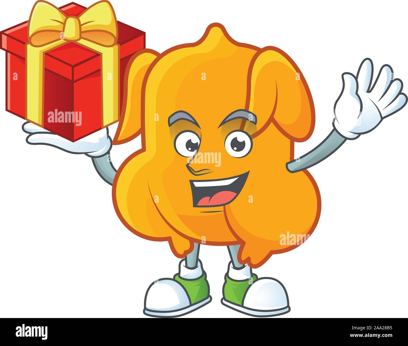 Character bring gift in the fried chicken cartoon Stock Vector Image ...