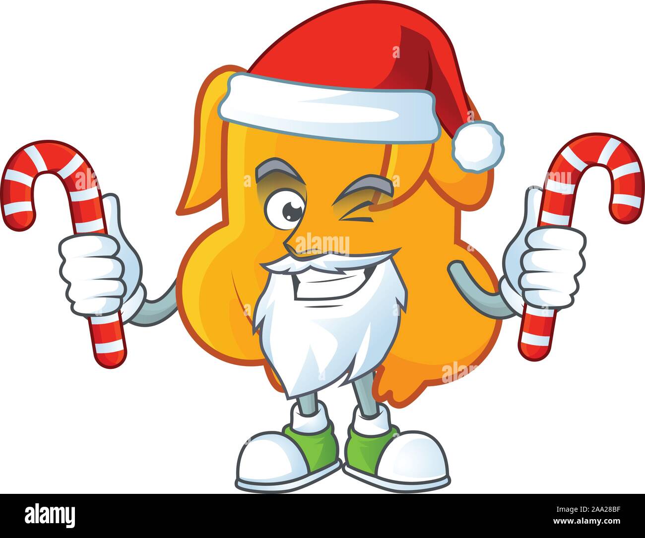 Character santa bring candy in the fried chicken cartoon Stock Vector ...