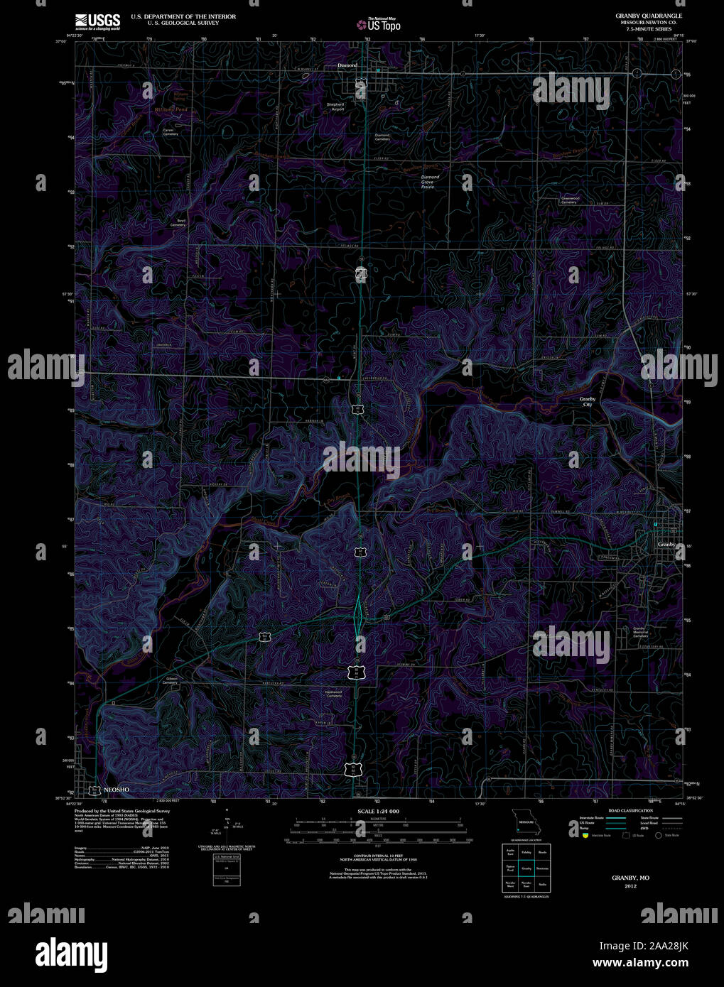 Map of granby missouri hi-res stock photography and images - Alamy