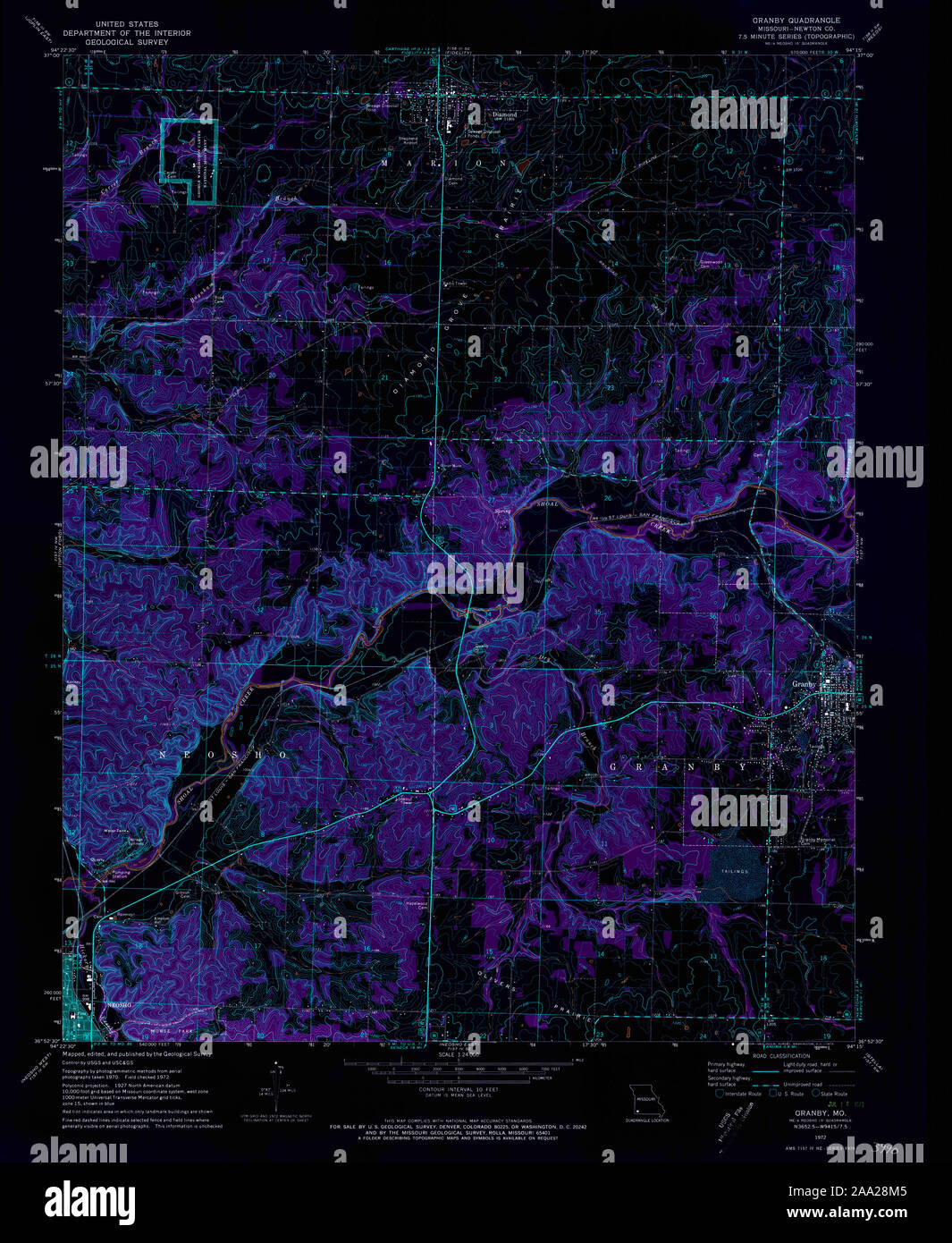 Map of granby missouri hi-res stock photography and images - Alamy
