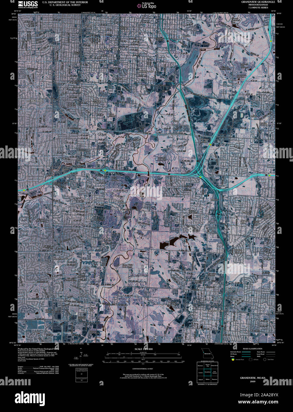 Map of grandview missouri hi-res stock photography and images - Alamy