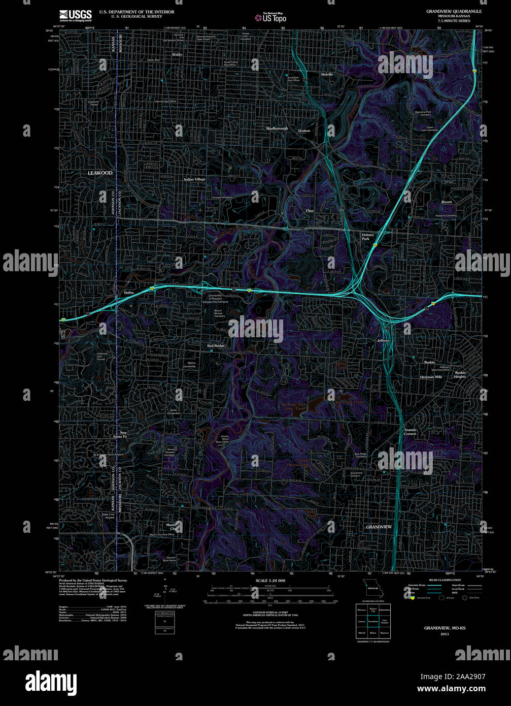 Map of grandview missouri hi-res stock photography and images - Alamy