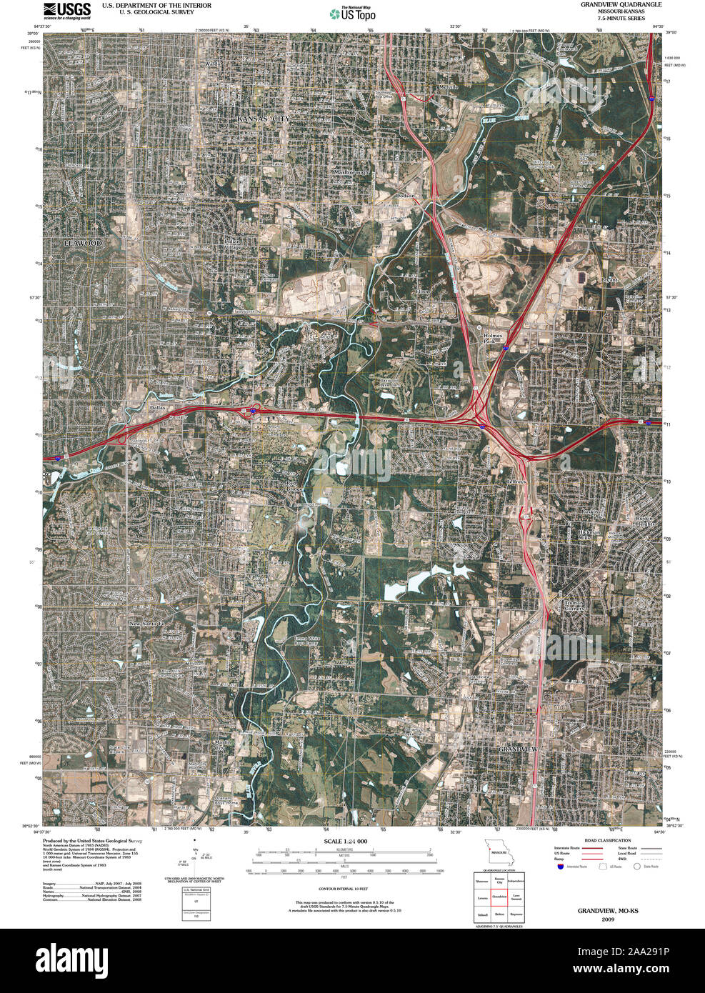Map of grandview missouri hi-res stock photography and images - Alamy