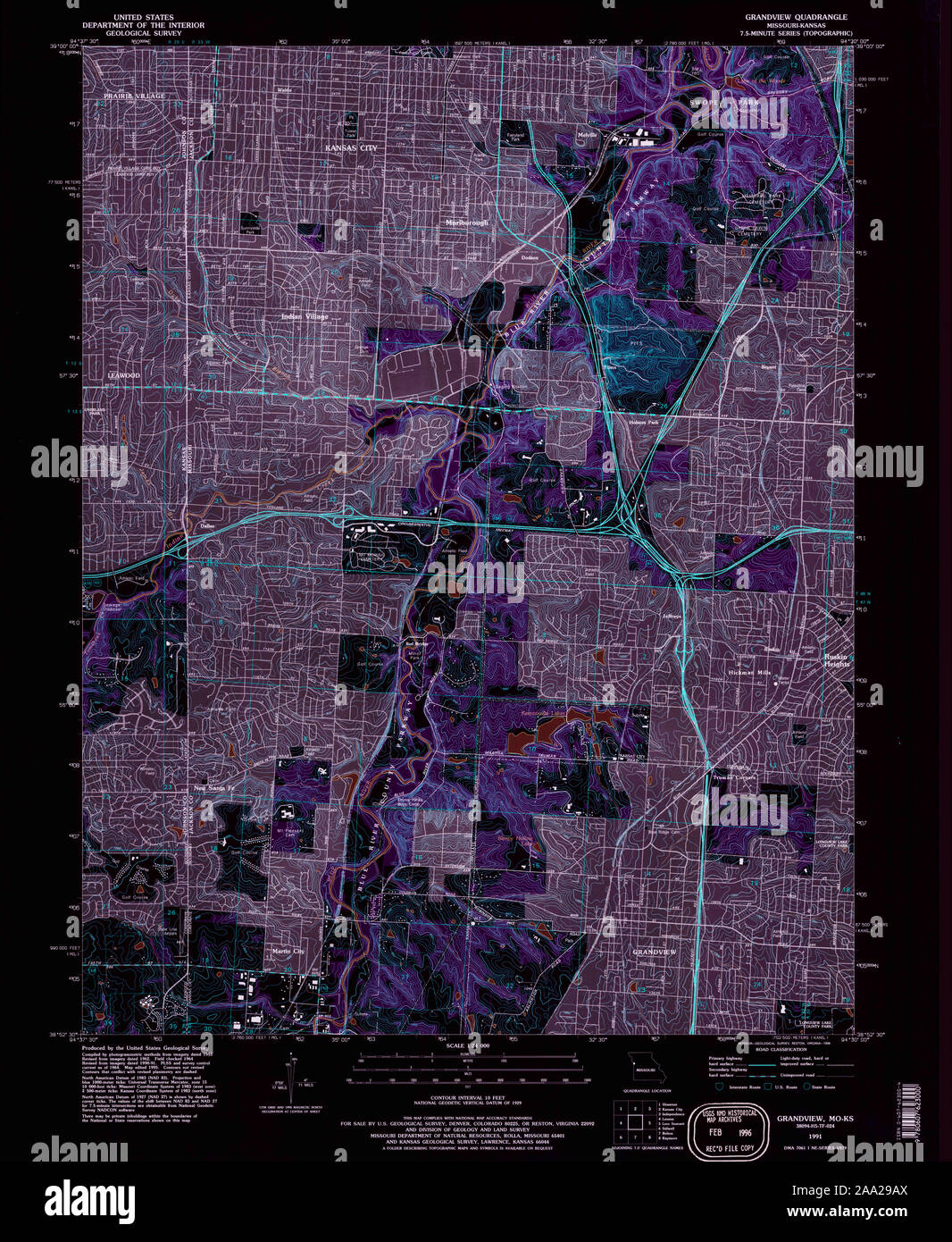 Map of grandview missouri hi-res stock photography and images - Alamy