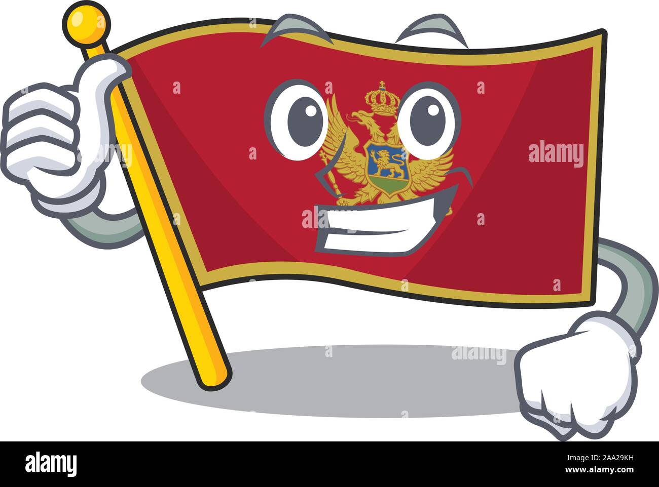 Thumbs up cartoon flag montenegro in with mascot Stock Vector Image ...