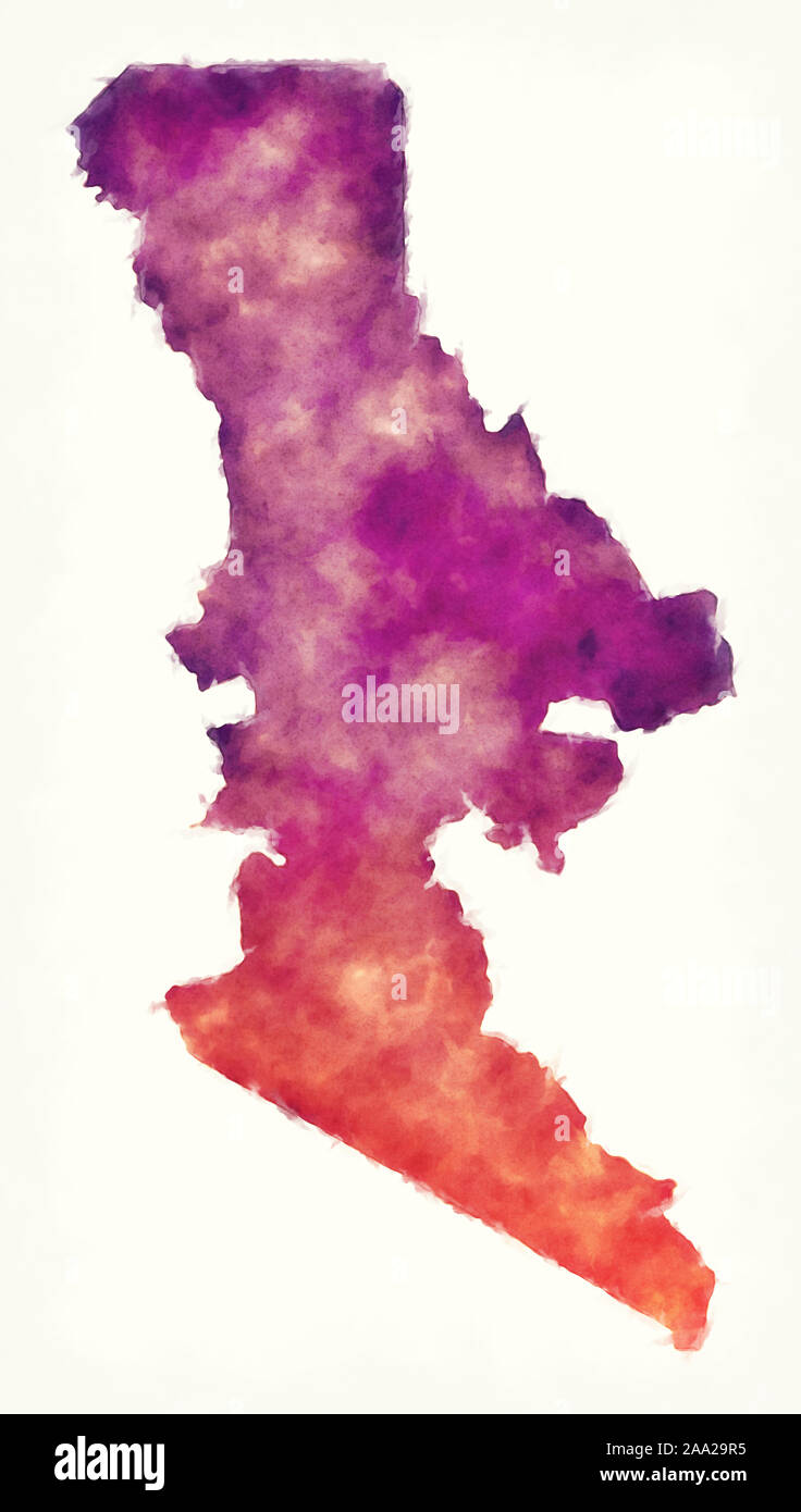 Rift Valley province watercolor map of Kenya Stock Photo - Alamy