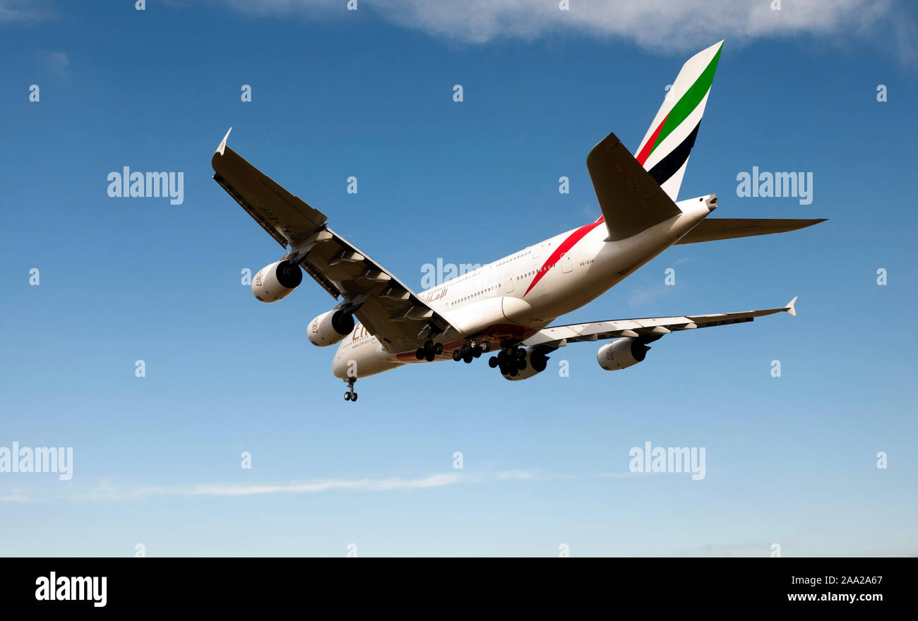 Rear view a380 jet aircraft hi-res stock photography and images - Alamy