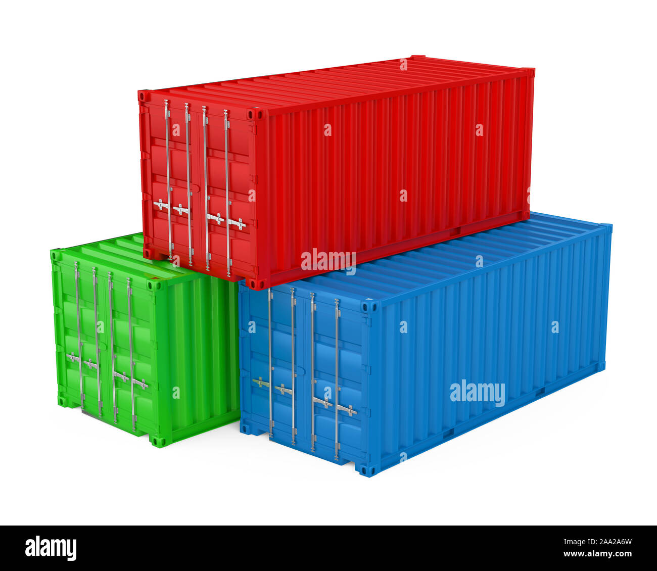 Stack of Cargo Containers Isolated Stock Photo - Alamy
