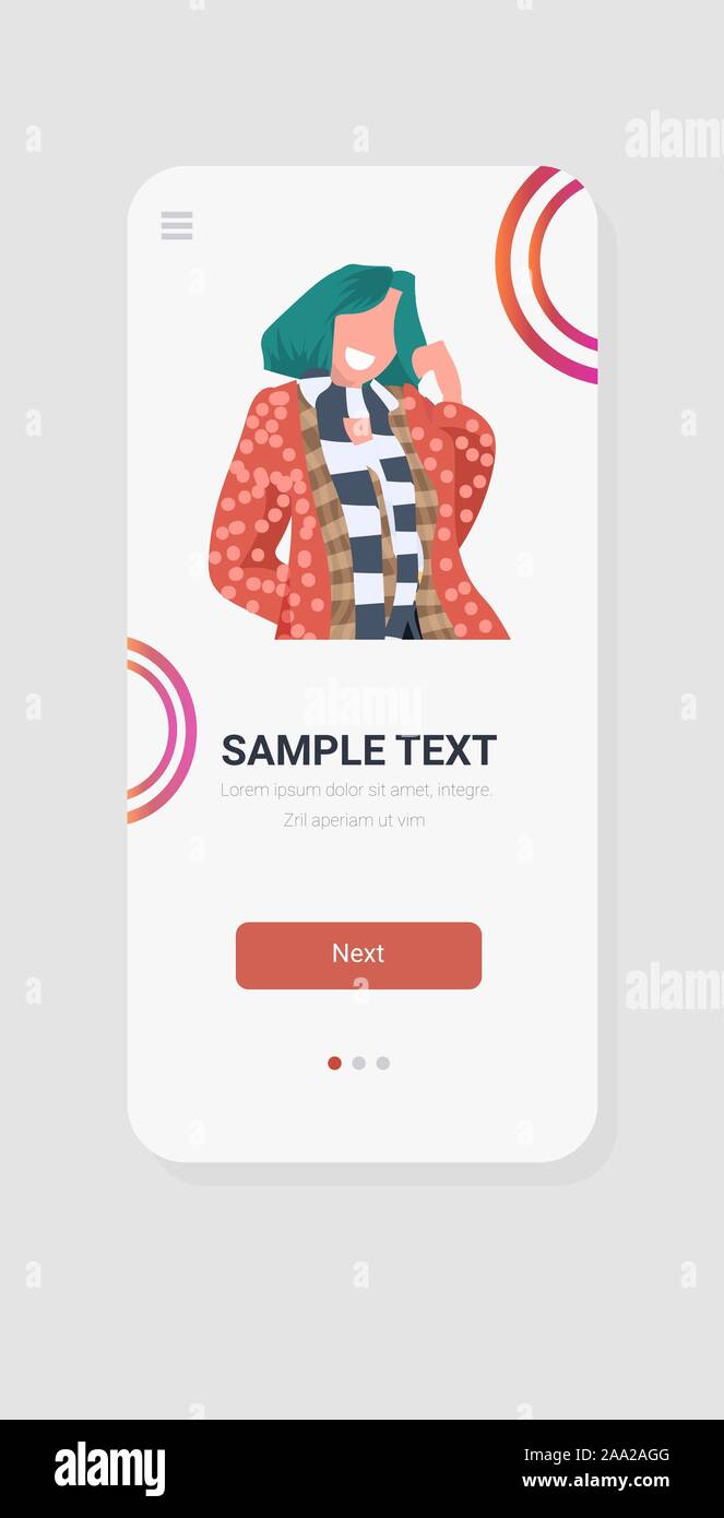 happy woman portrait attractive smiling girl smartphone screen online ...