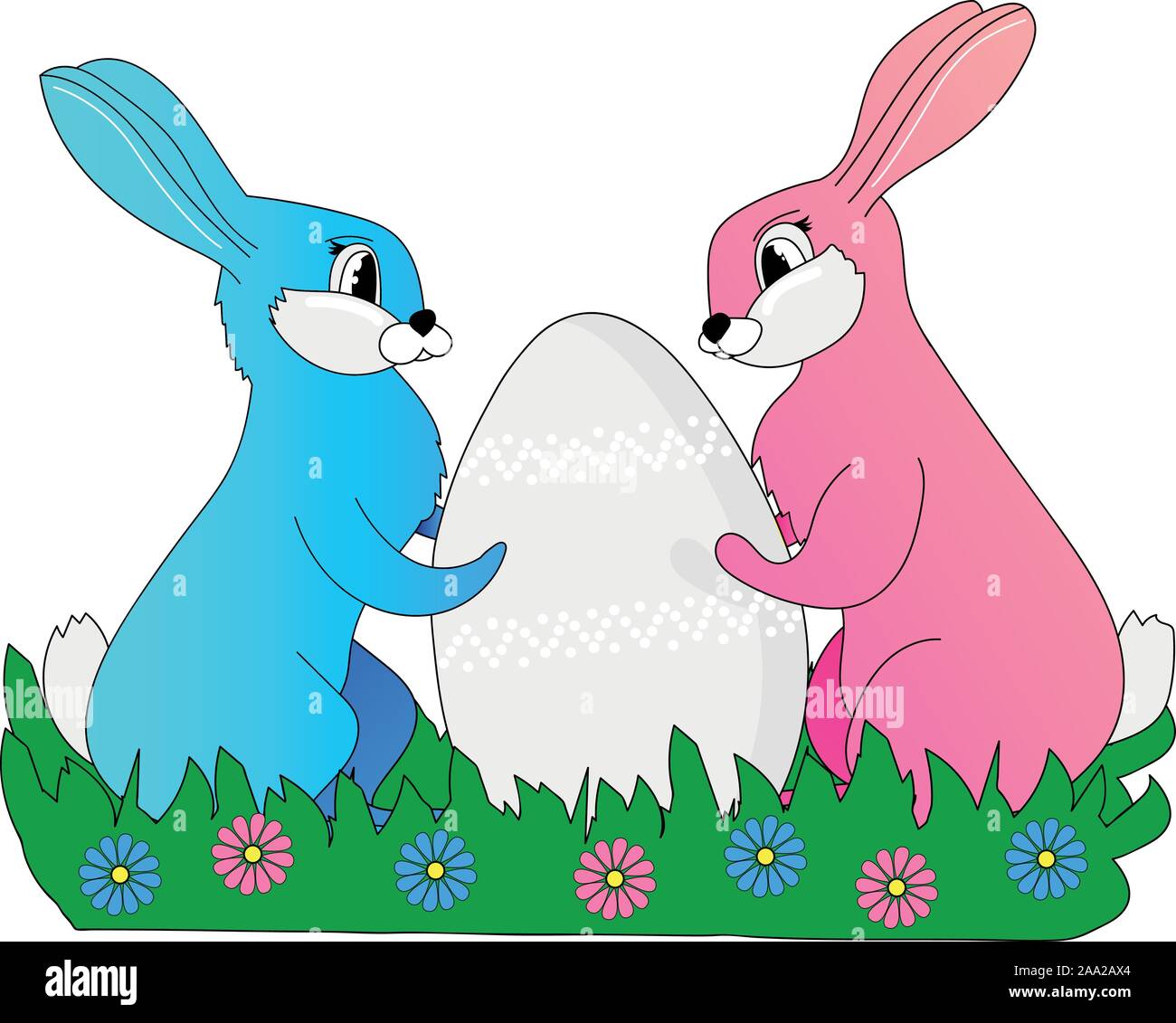 Cute cartoon happy easter Stock Vector Images - Alamy