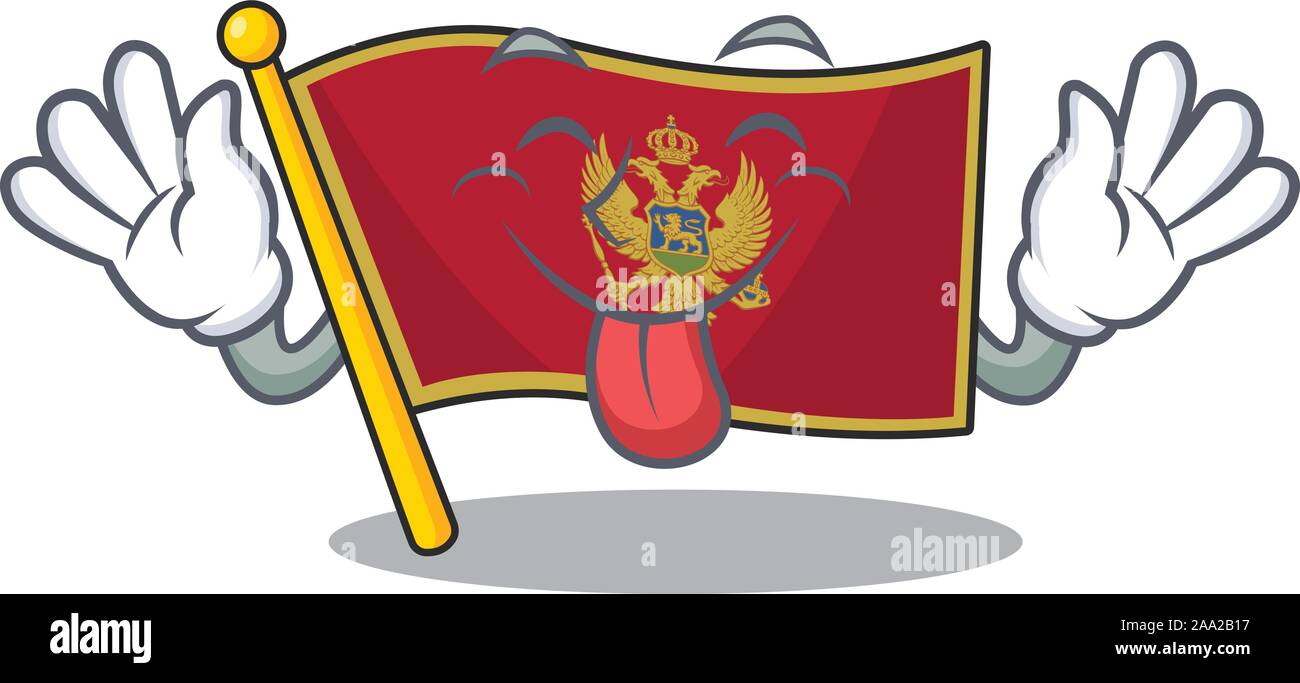 Flag montenegro cartoon with in tongue out character Stock Vector Image ...