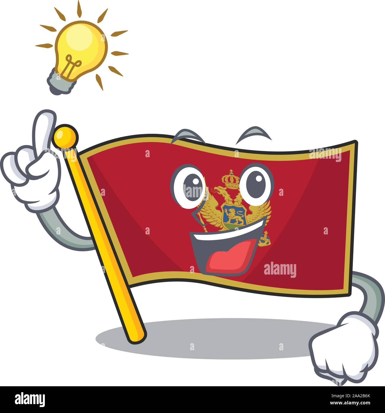 Flag montenegro cartoon with in have an idea character Stock Vector ...