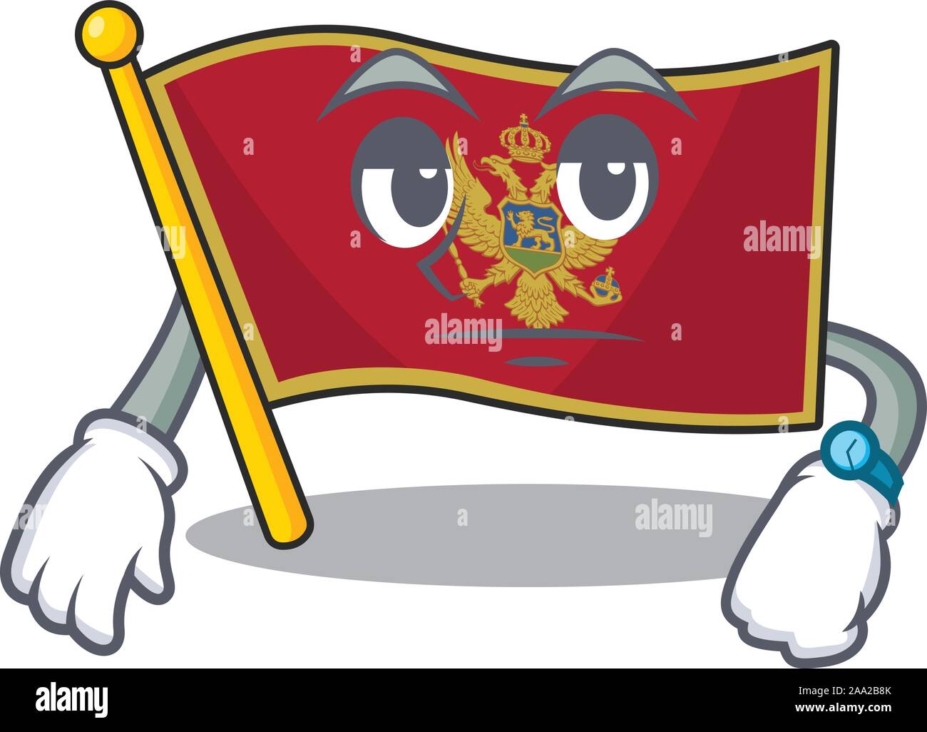 Flag montenegro cartoon with in waiting character Stock Vector Image ...