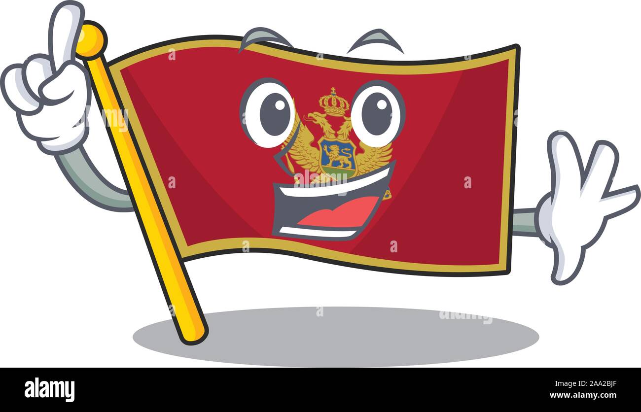 Flag montenegro cartoon with in finger character Stock Vector Image ...