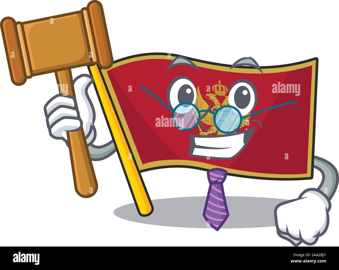 Flag montenegro cartoon with in judge character Stock Vector Image ...