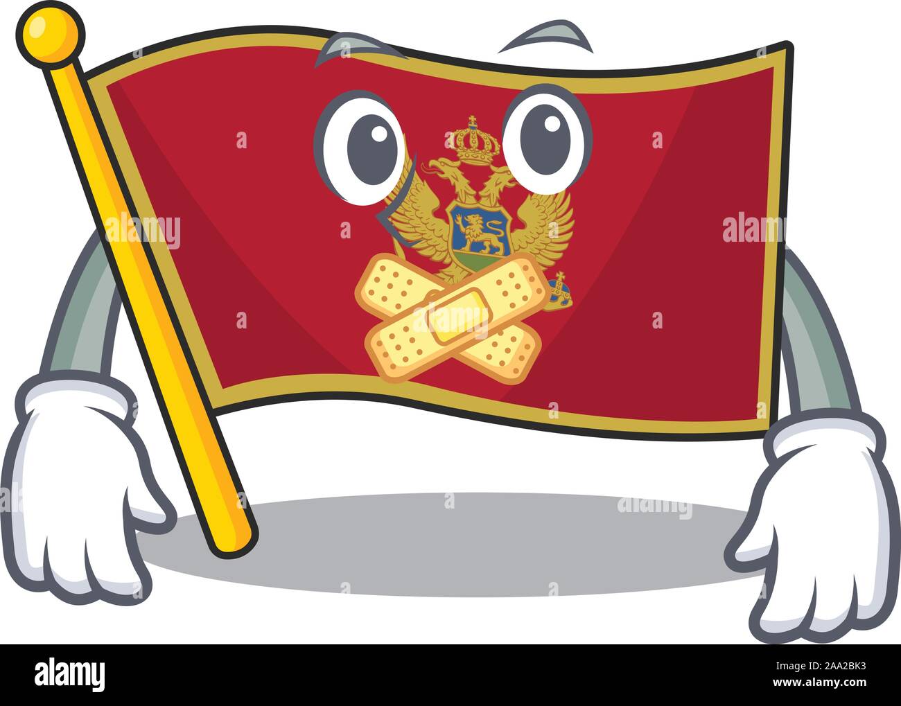 Flag montenegro cartoon with in silent character Stock Vector Image ...